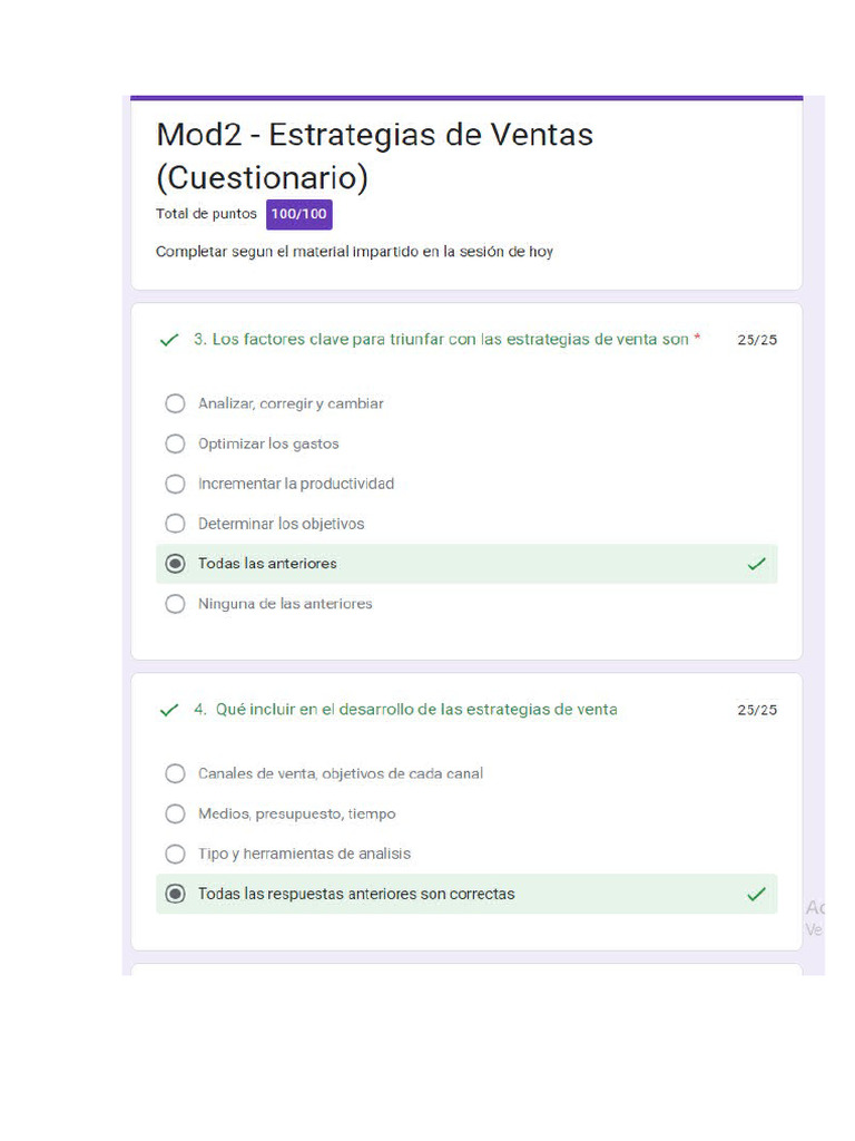 Resultados de Cues-1 de Modulo de Estrategia y Ventas | PDF