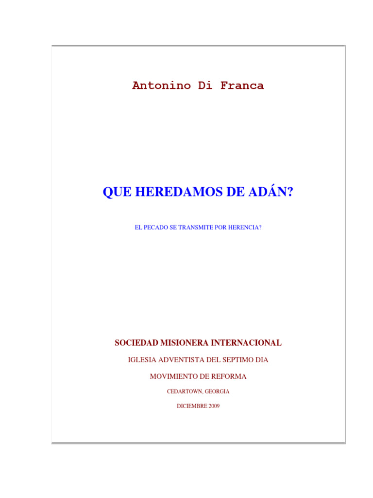¿Qué Heredamos de Adán? | PDF | Religión y espiritualidad