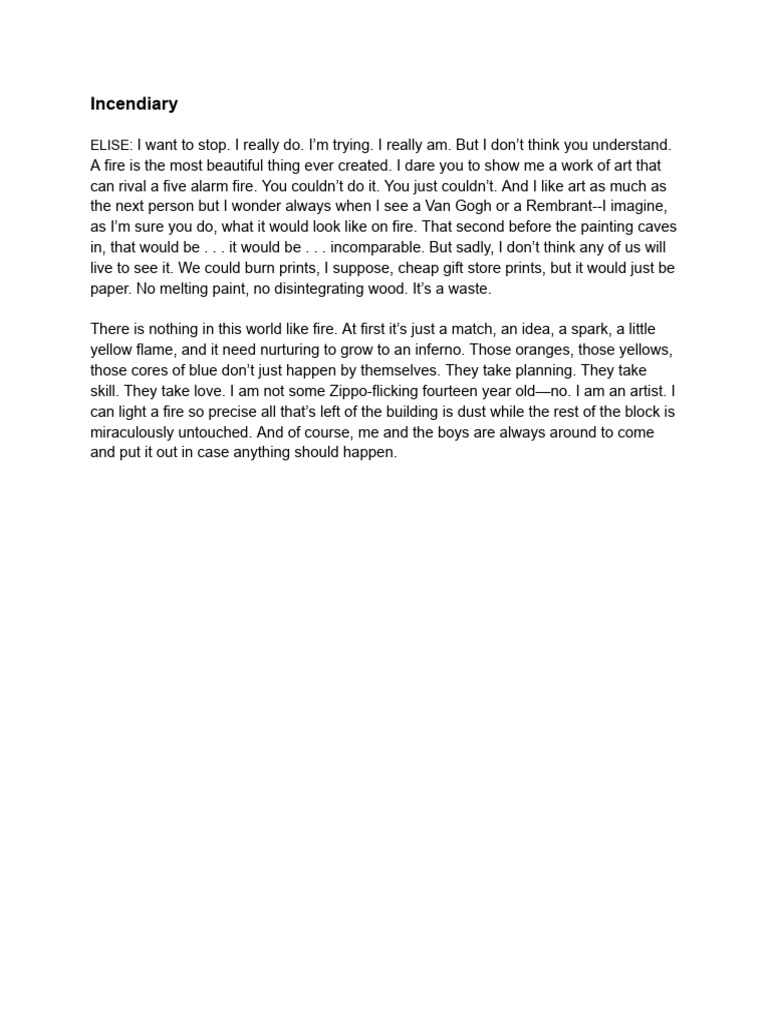 Incendiary, Mikaela Flaminian | PDF | Art