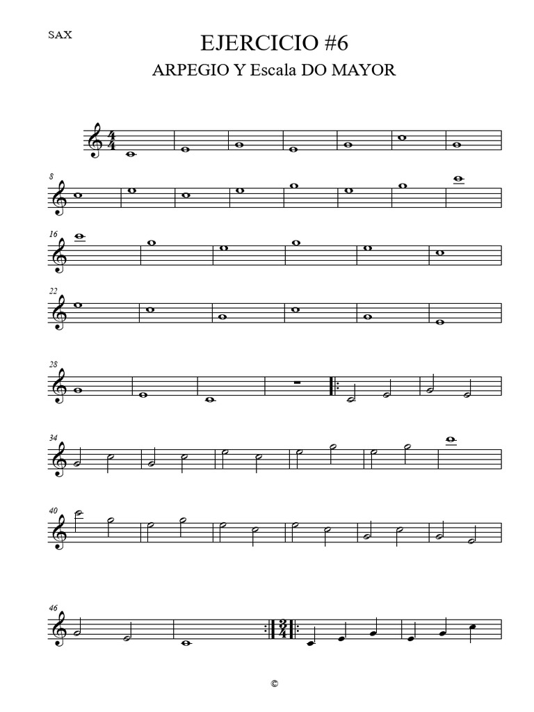 EJERCICIO #6 ARPEGIO Y ESCALA DOM | PDF
