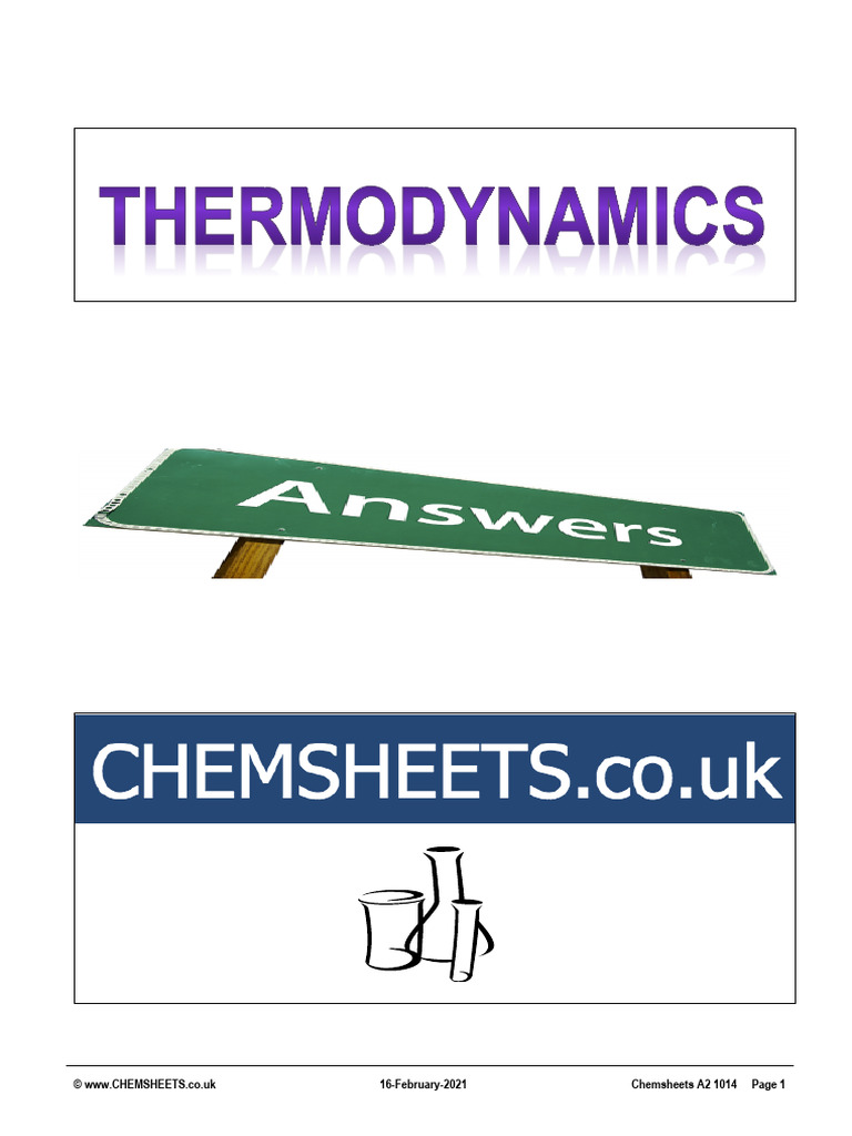Chemsheets A2 1014 Thermodynamics Booklet ANS | PDF | Ionic Bonding ...
