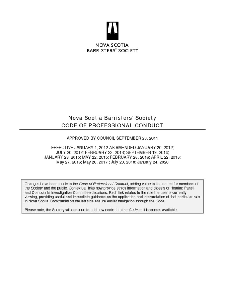 Code of Professional Conduct | PDF