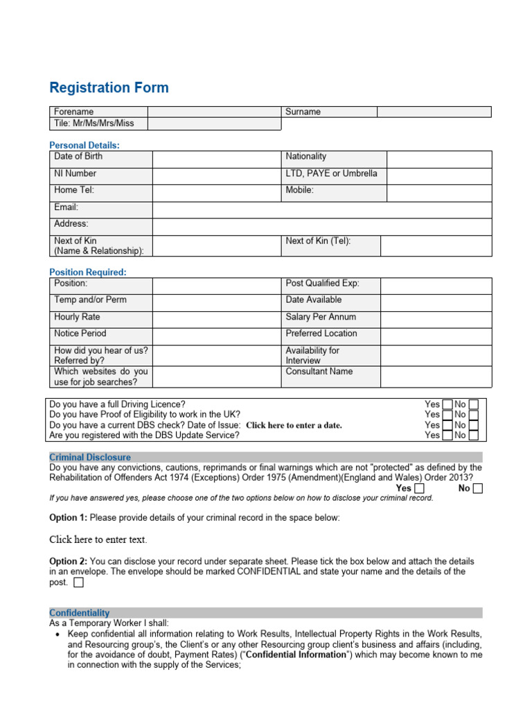 Registration Form - Standard Template Temp | PDF | Justice | Crime ...