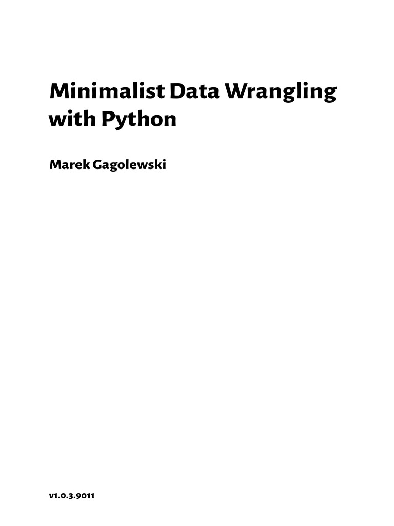 Minimalist Data Wrangling With Python 0645571911 | PDF | Matrix ...