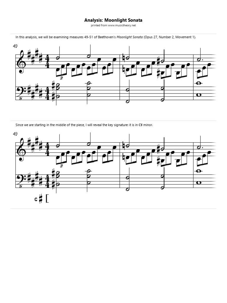 Analysis - Moonlight Sonata | PDF