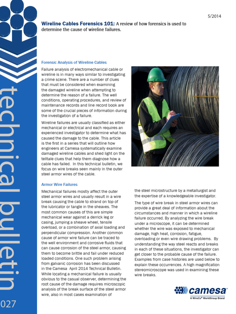 Wireline Cables Forensics 101 | PDF | Fracture | Corrosion