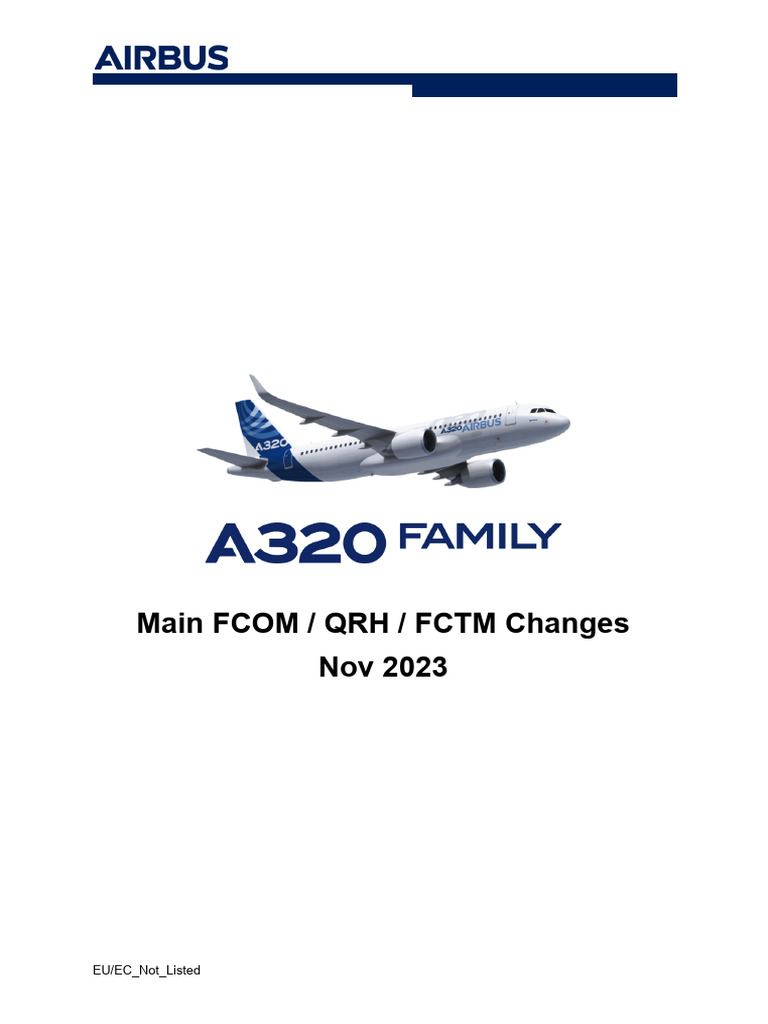 Nov-23 Main Fcom QRH FCTM Changes A320 | PDF | Aviation | Vehicles