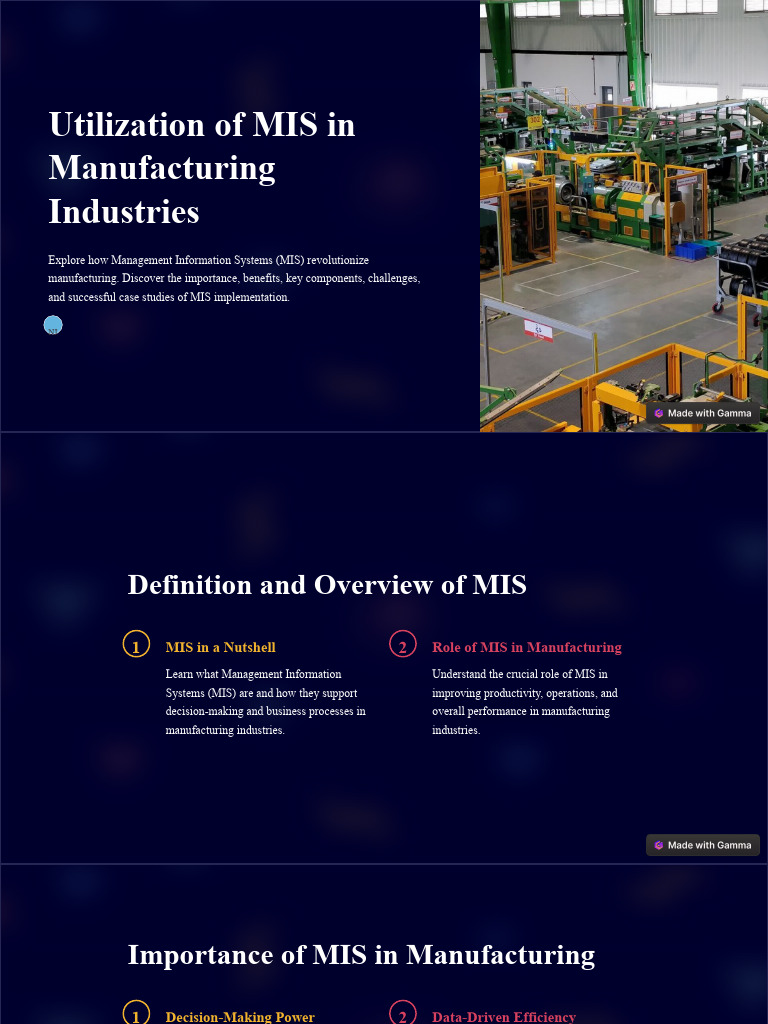 Utilization of MIS in Manufacturing Industries | PDF