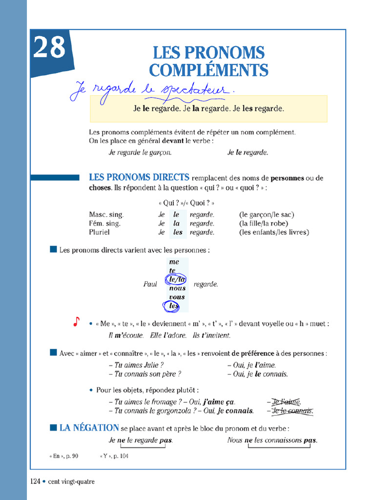 Les Pronoms Compléments | PDF