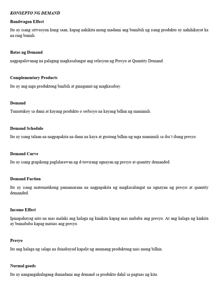 Konsepto NG Demand | PDF