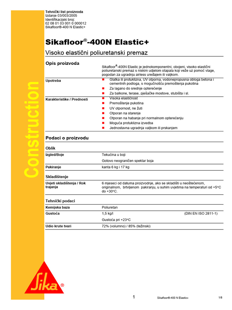 Sikafloor 400 N Elastic | PDF