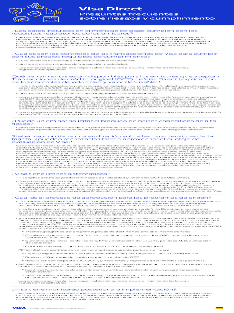 Visa Direct Risk and Compliance Faq v2 | PDF | Visa Inc. | Industrias ...