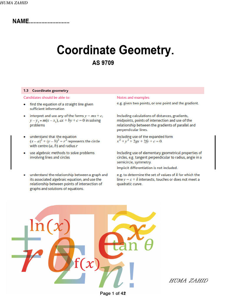 Coordinate Geometry 2010-2019 | PDF