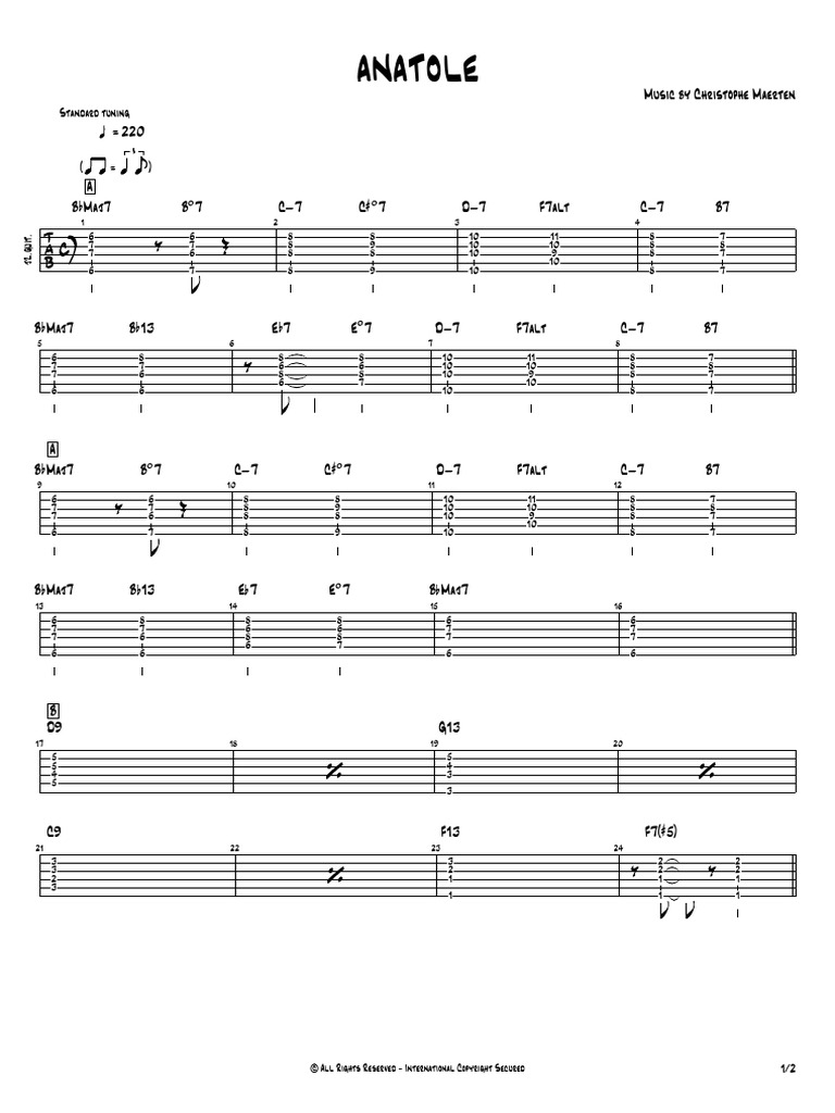 ANATOLE (Chords) | PDF | Elements Of Music | Music Theory