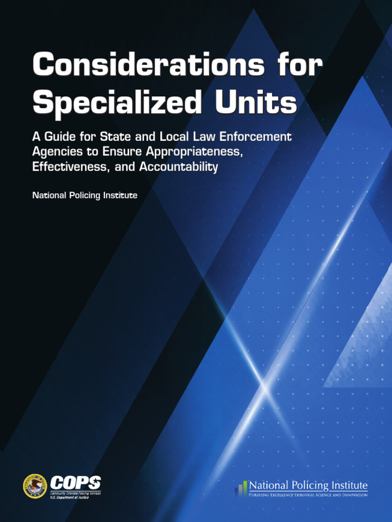 Considerations For Specialized Units | PDF | Police | Community