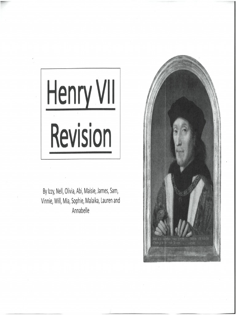 Henry VII Revision Booklet - Students | PDF
