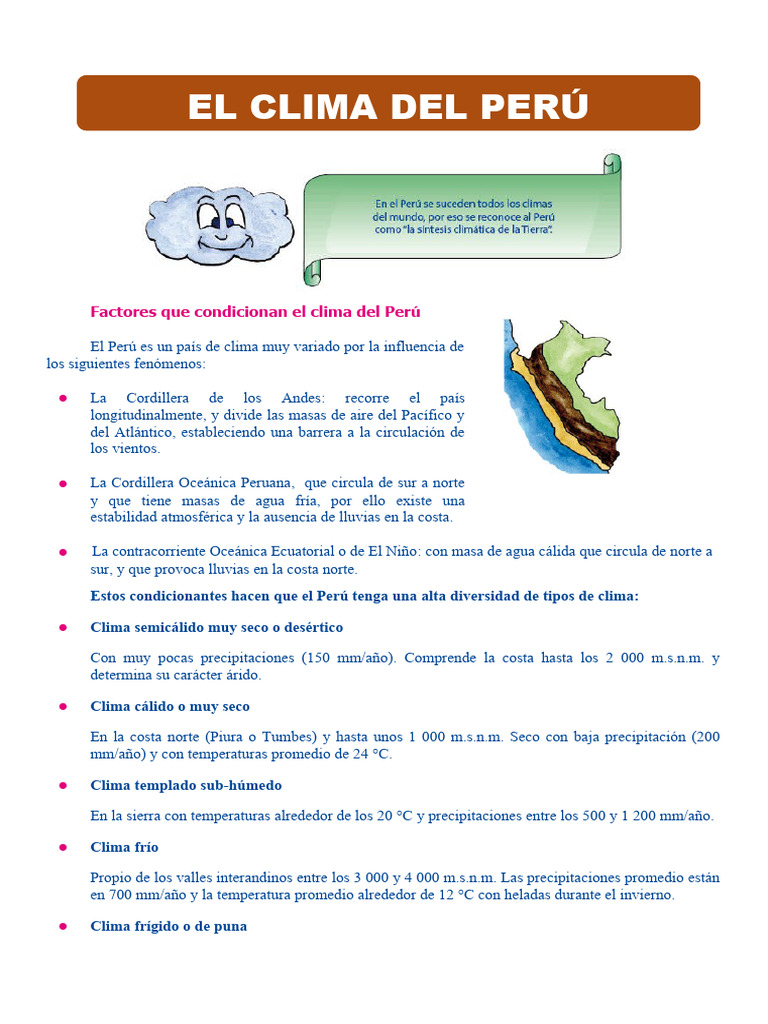 El-Clima-del-Perú-3ERO DE PRIMARIA | PDF
