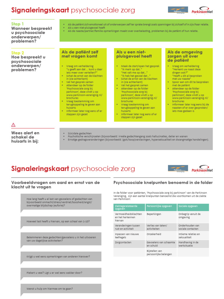 Singaleringskaart psychosociale kaart | PDF