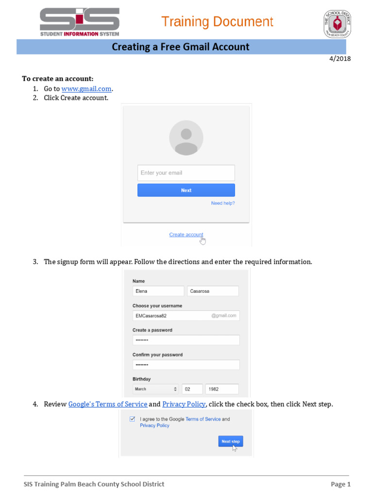 How to Create a Free Gmail Account | PDF