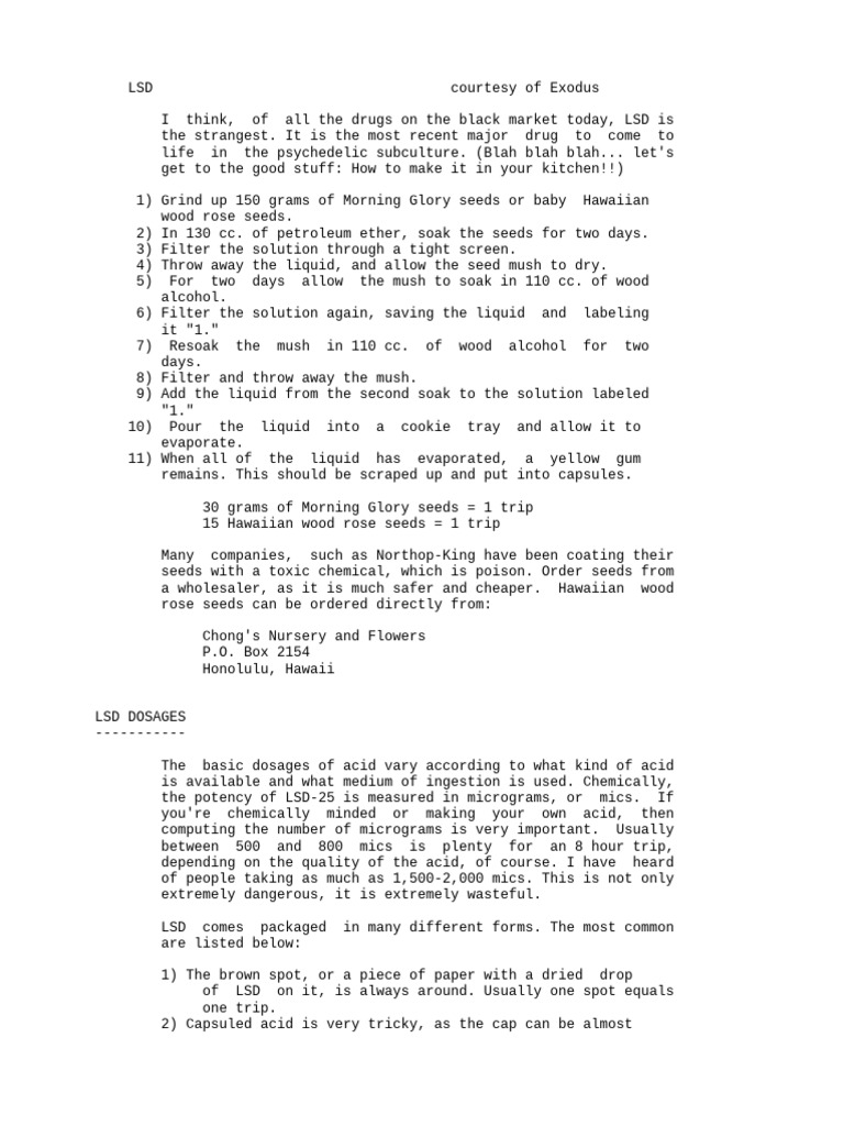 (Ebook) - Drugs - How To Make Biological LSD | PDF | Materials | Chemistry