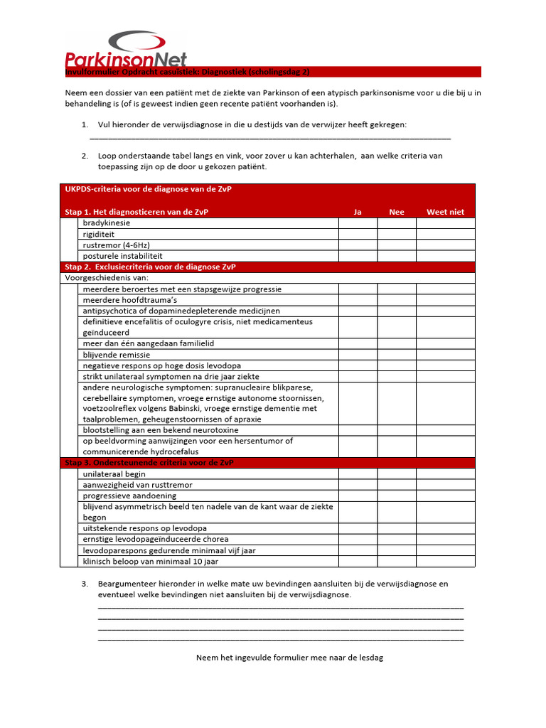 Diagnostiek Formulier ZVP | PDF
