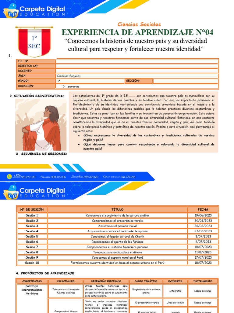 1º Experiencia de Aprendizaje - Exp4 - Ciencias Sociales | PDF