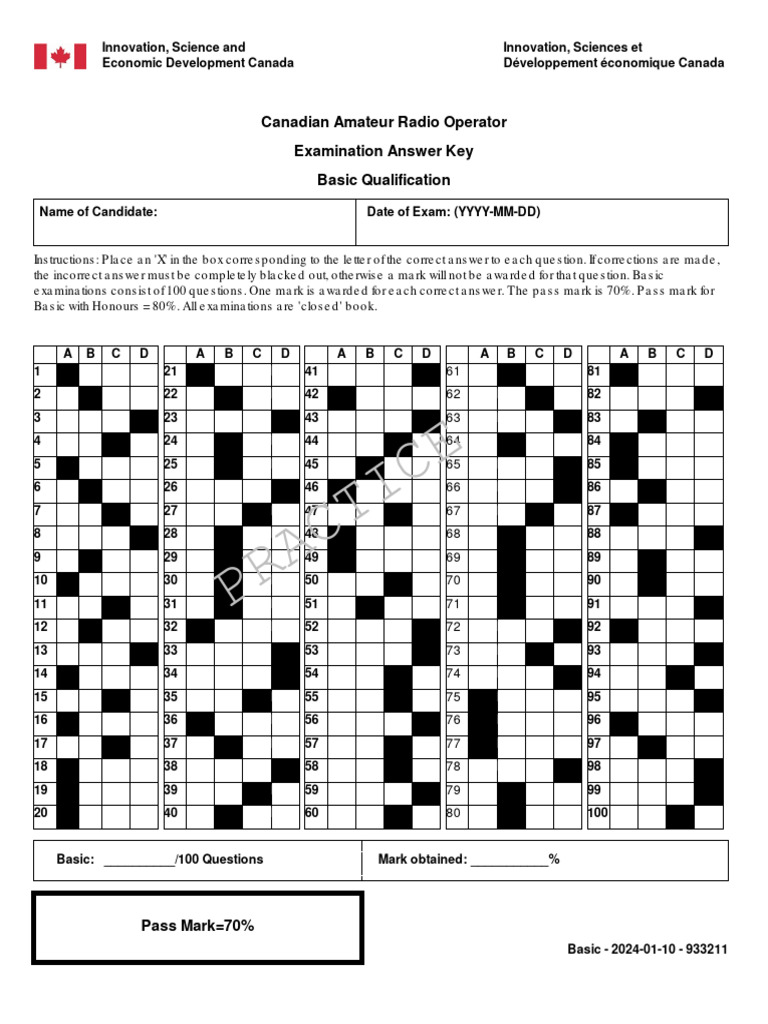 Canadian Amateur Radio Exam Key | PDF