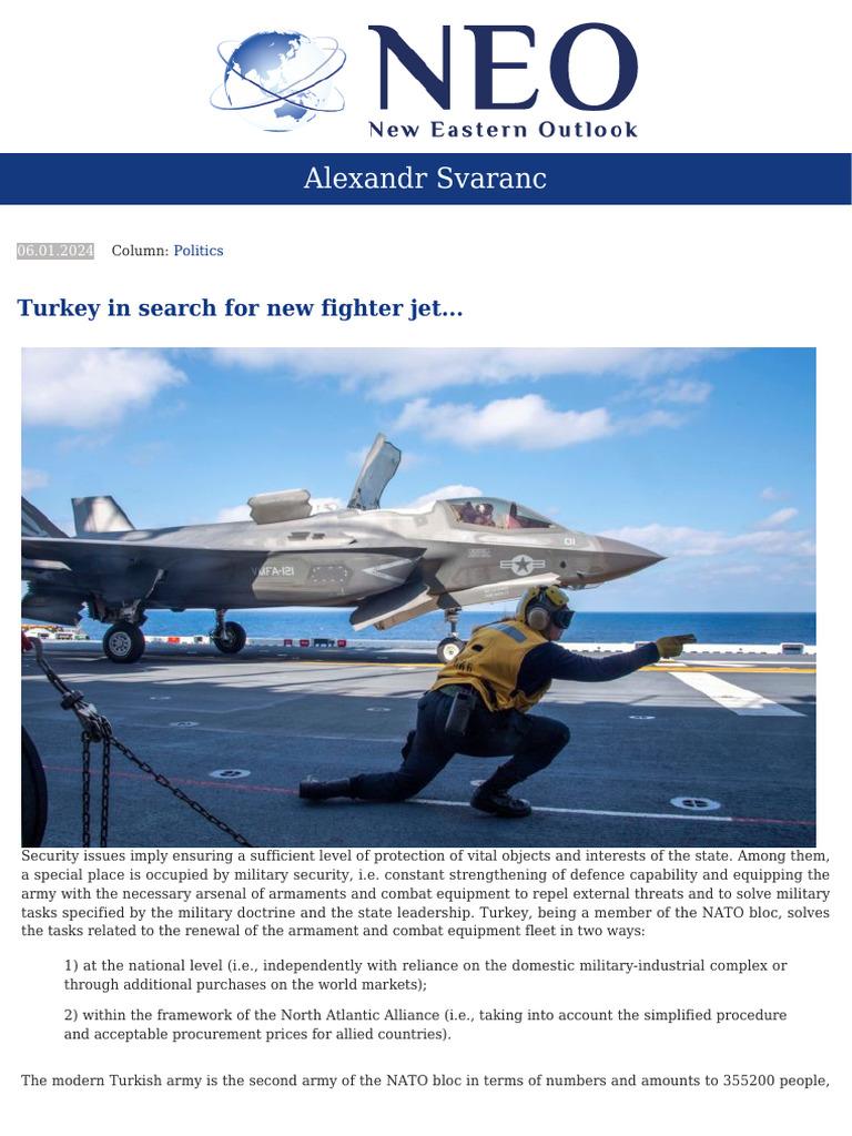 turkey-in-search-for-new-fighter-jet | PDF | Nato | Turkey