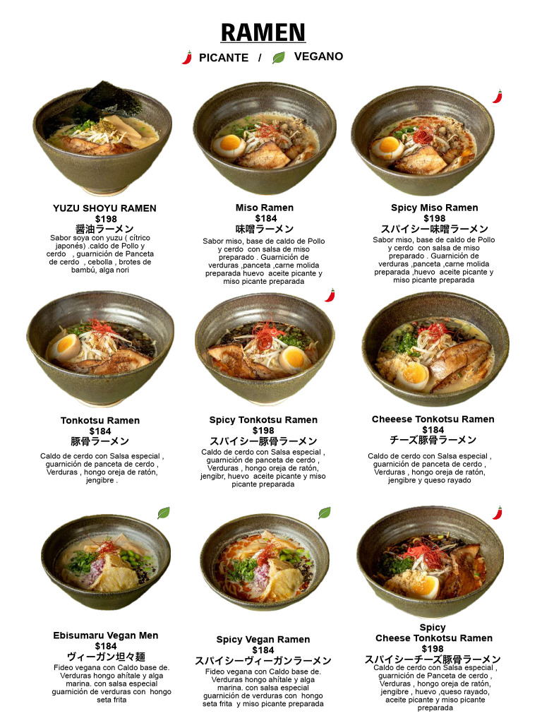Ebisumaru Ramen Menu | PDF | Ramen | Cocina asiática oriental