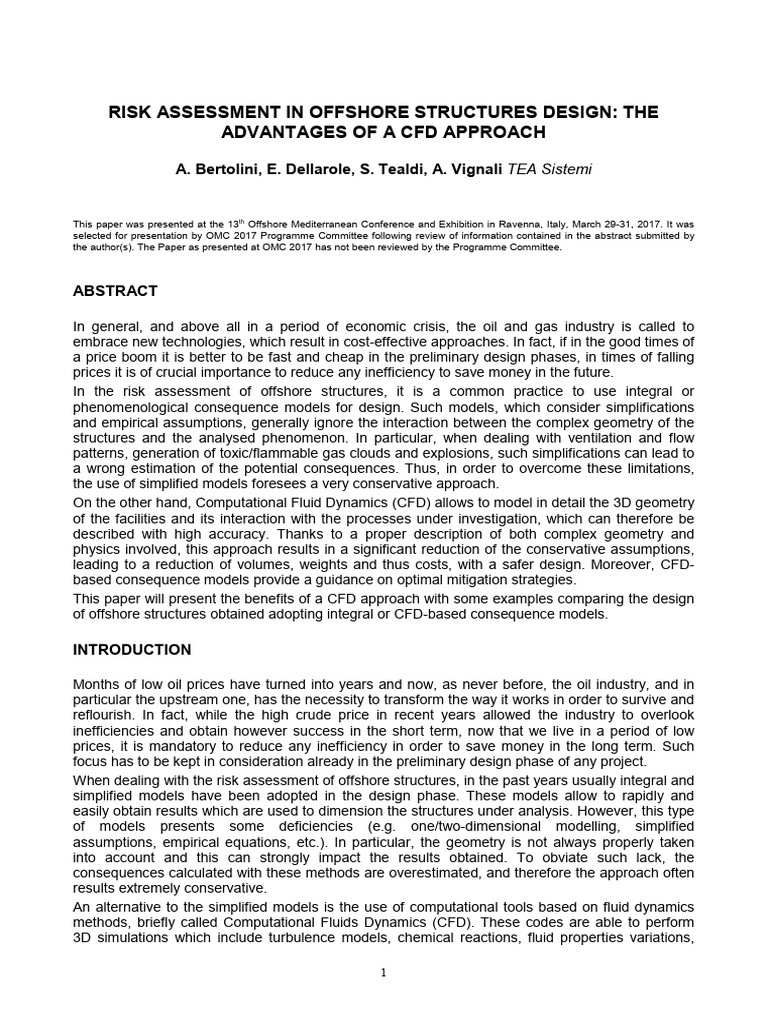 CFD Benefits in Offshore Risk Assessment | PDF | Computational Fluid ...