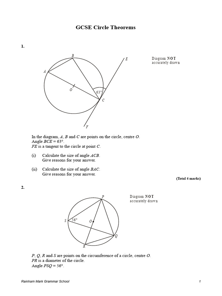GCSE Circle Theorems | PDF