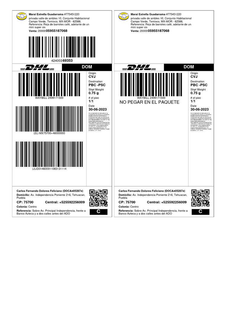 Estafeta Etiqueta | PDF | México