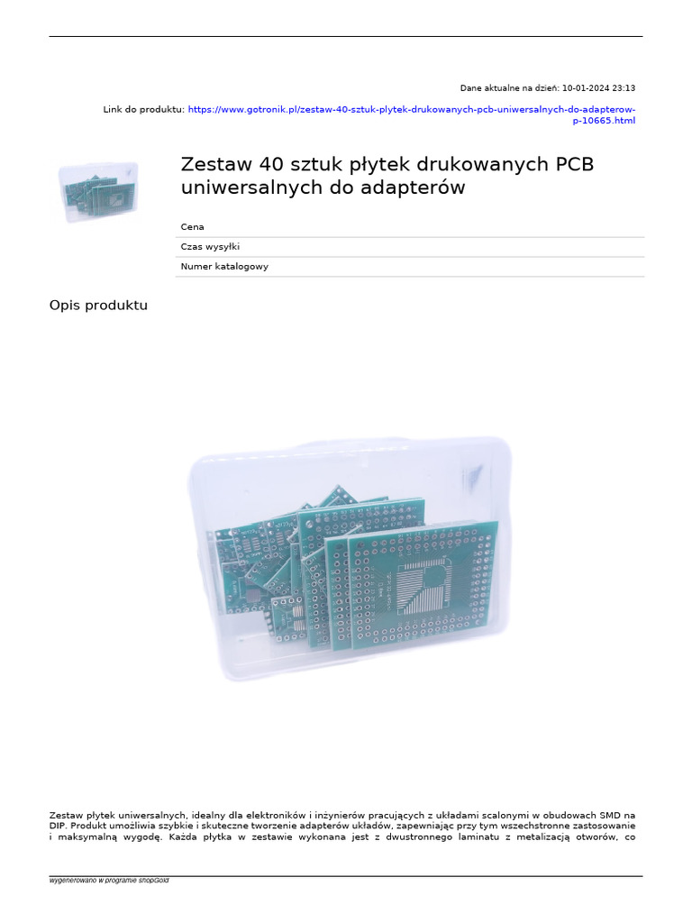 Zestaw 40 Sztuk Plytek Drukowanych PCB Uniwersalnych Do Adapterow | PDF Zestaw 40 Sztuk Plytek Drukowanych PCB Uniwersalnych Do Adapterow | PDF