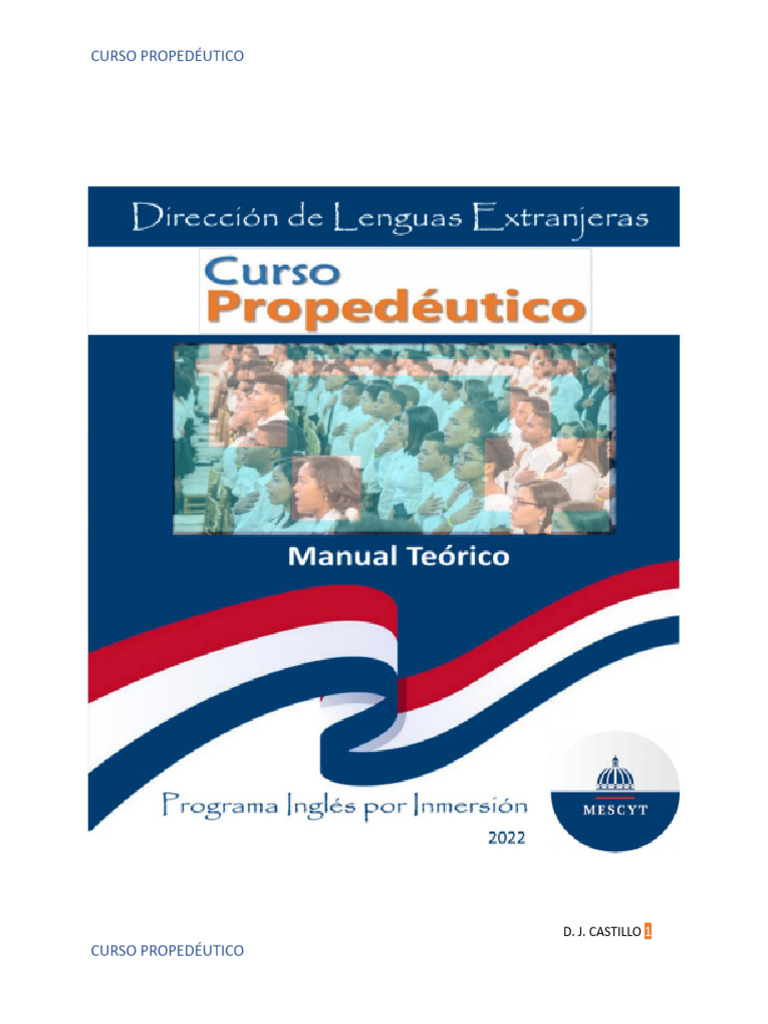 Manual Propedeutico Version 2022-2023 | PDF | Oración (Lingüística) | Verbo