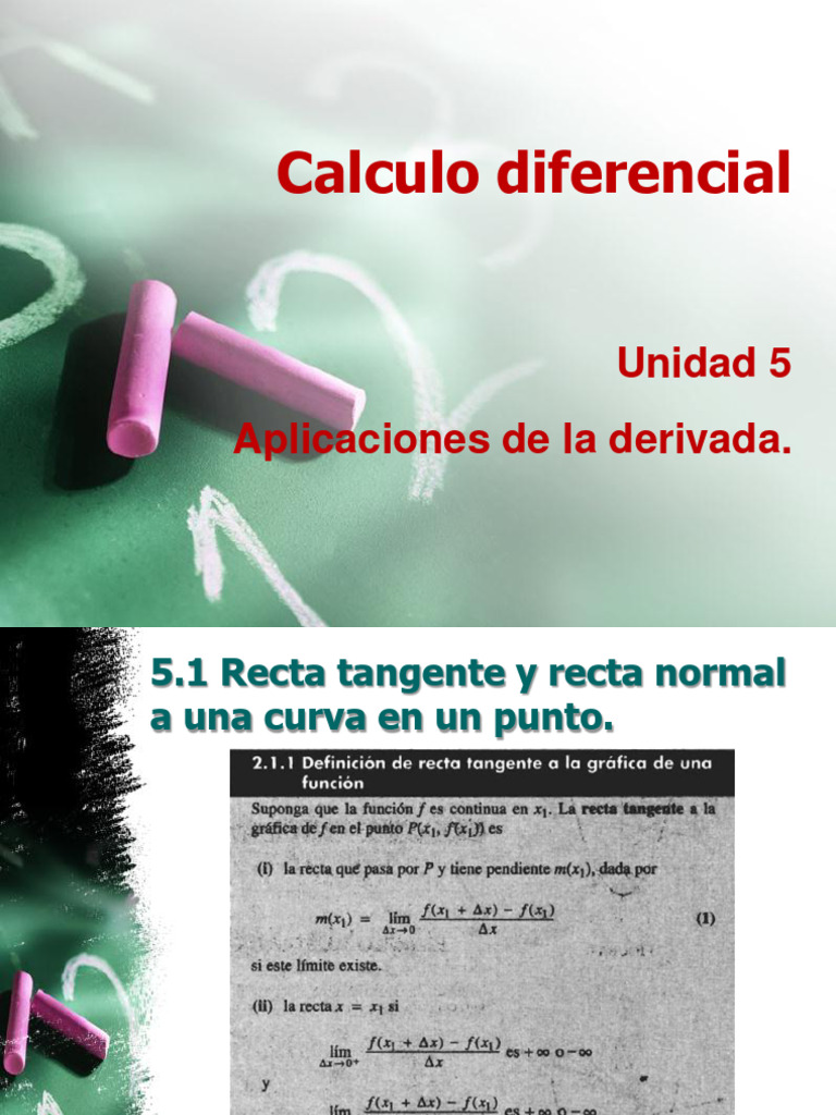 Calculo Diferencial: Unidad 5 Aplicaciones de La Derivada | PDF | Derivado | Curva