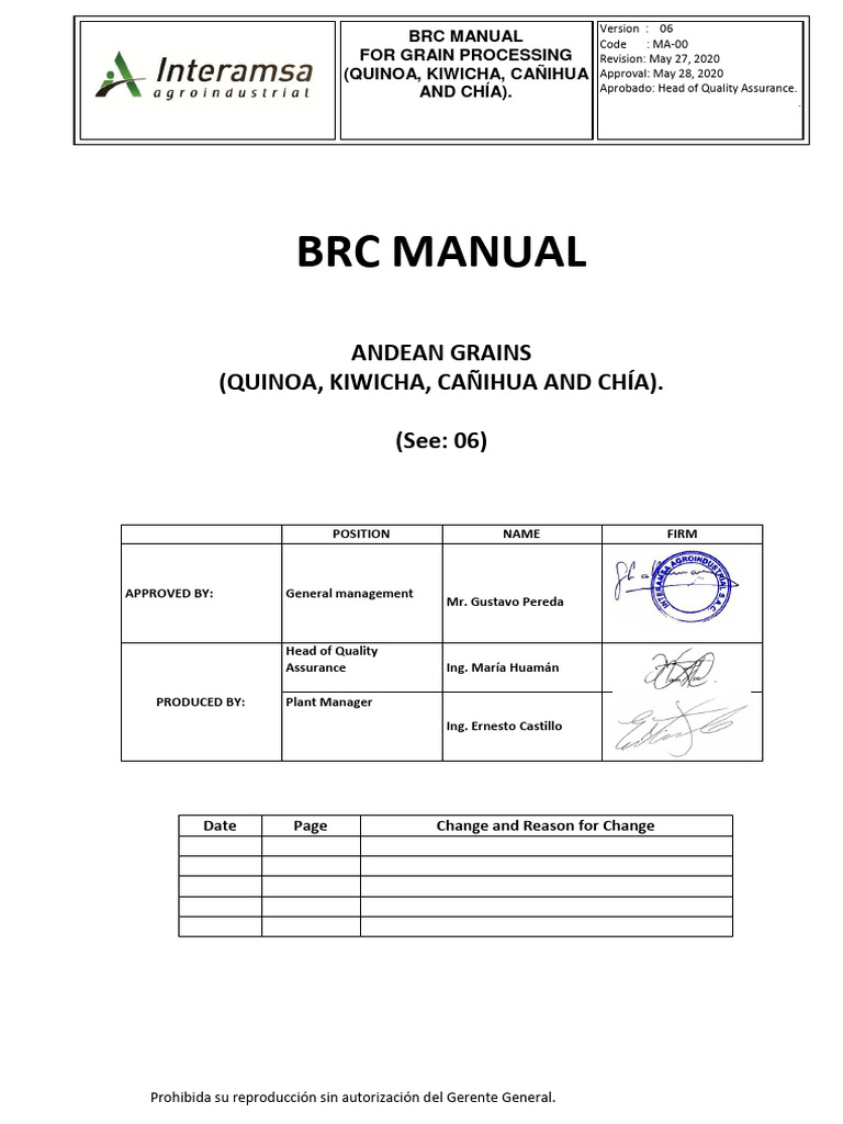 BRC Manual Ingles 2020 | PDF | Hazard Analysis And Critical Control ...