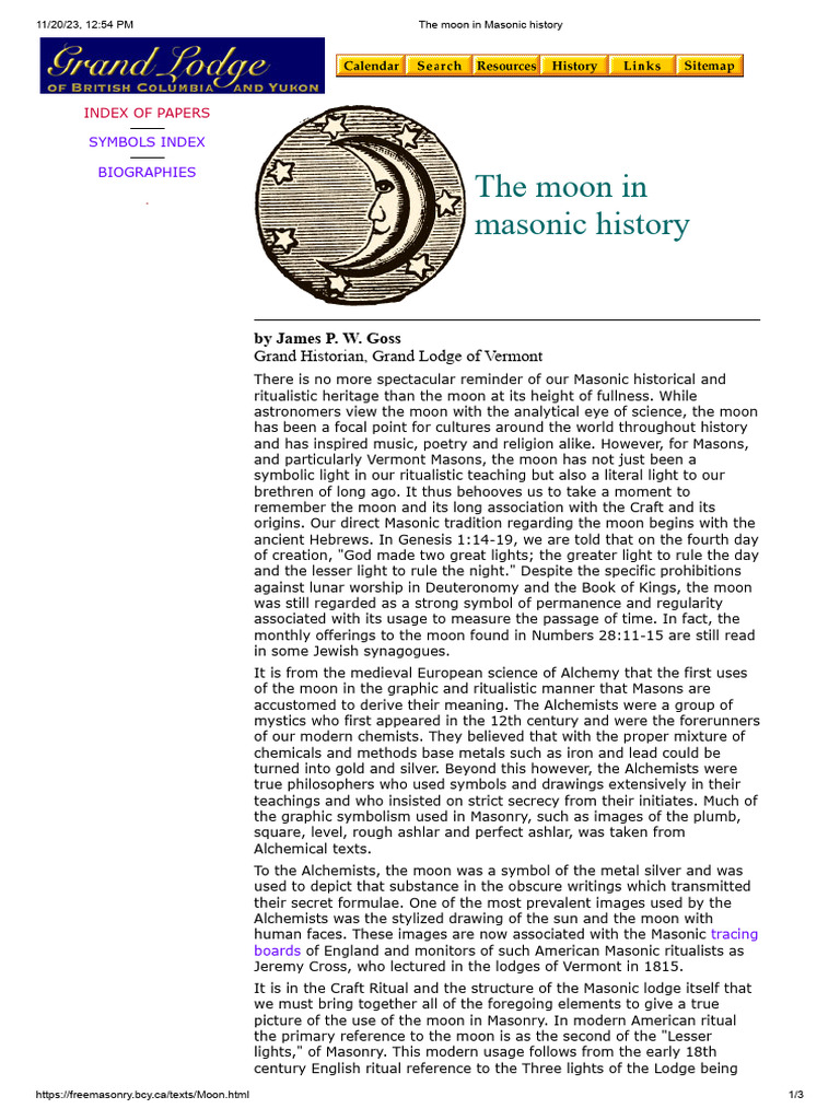 The Moon's Role in Masonic Tradition | PDF | Freemasonry | Alchemy