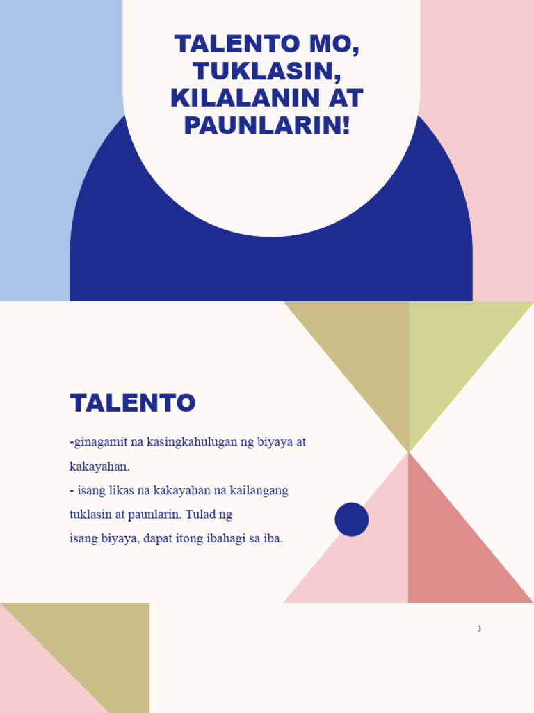 Talento Mo, Tuklasin, Kilalanin at Paunlarin | PDF