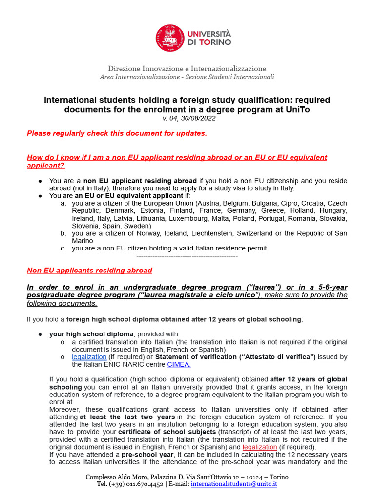 Documents For Enrolment | PDF