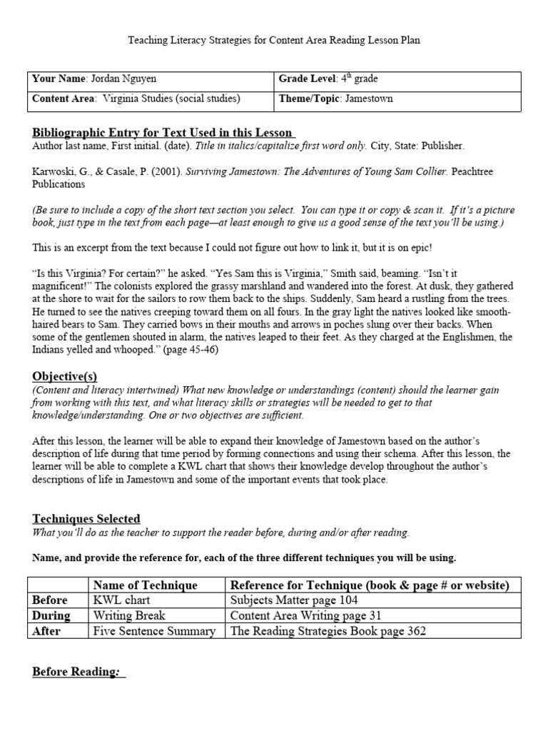 Annotated-bda 20lesson 20plan 20format | Pdf | Cognitive Psychology 