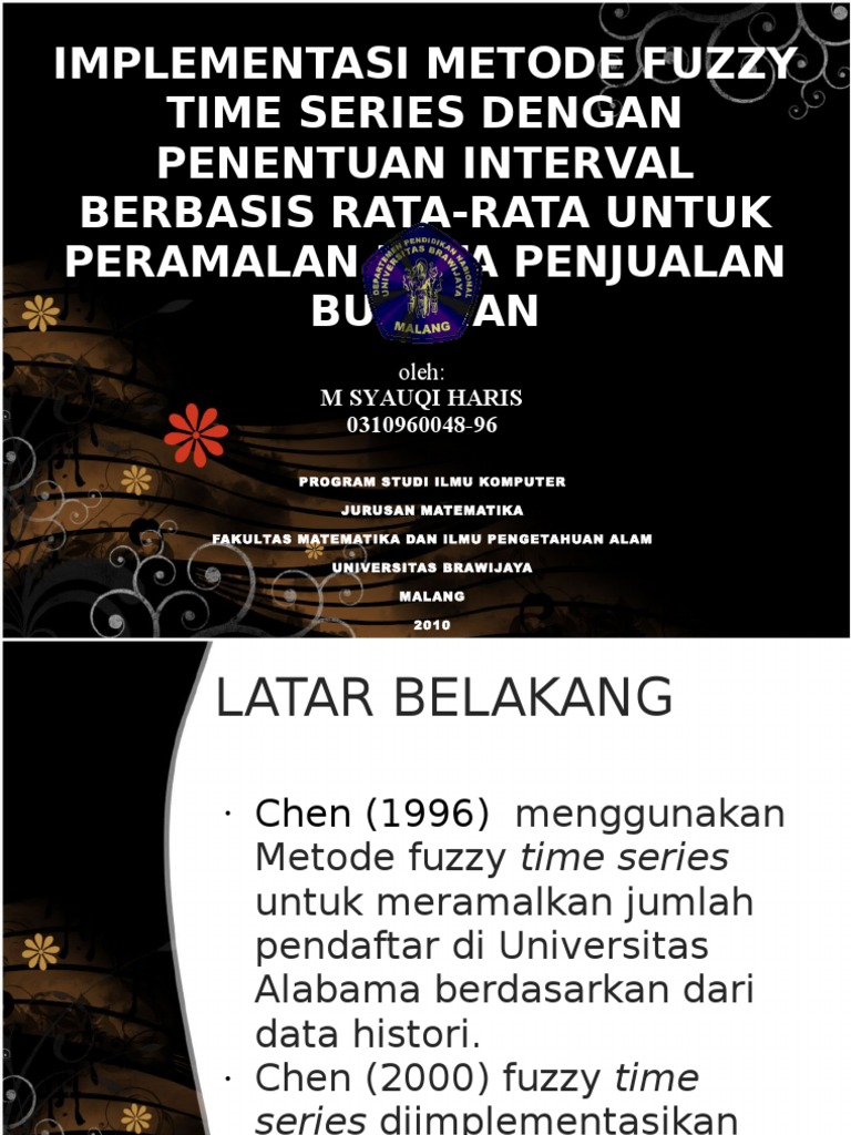 Fuzzy Time Series untuk Peramalan Penjualan | PDF