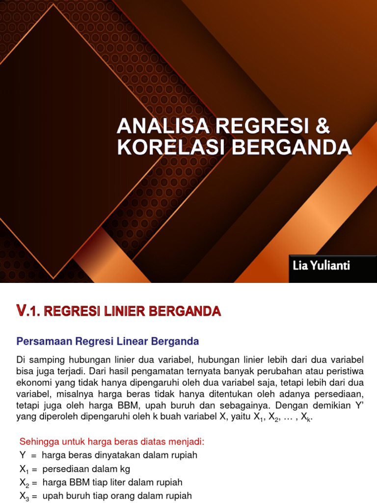 MATERI 4 Regresi Dan Korelasi Berganda | PDF