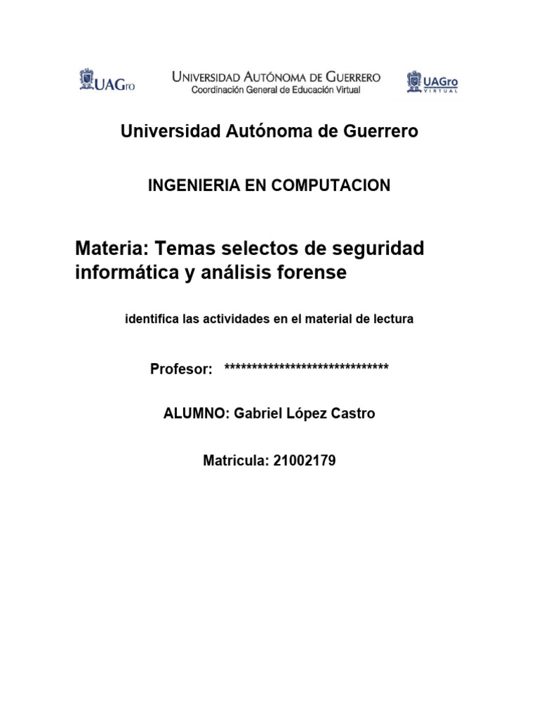 Identifica Las Actividades en El Material de Lectura | PDF | Contraseña ...