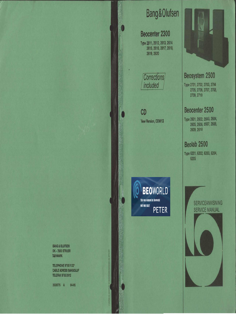 Beocenter 2300-Service Manual | PDF