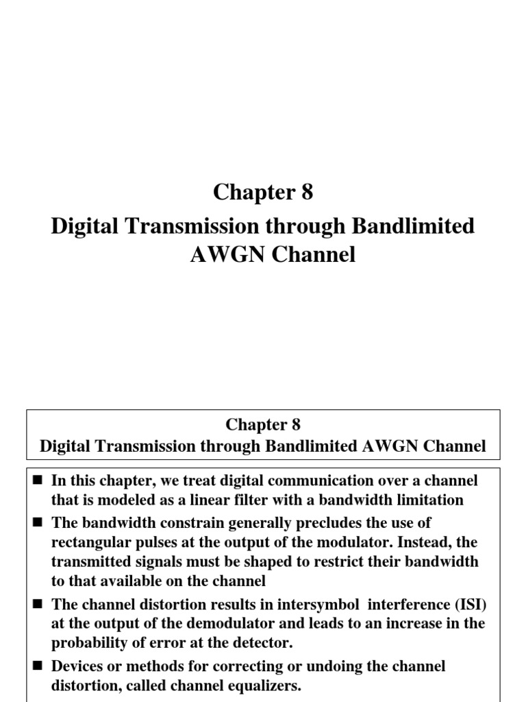 Digital Transmission Through Bandlimited AWGN Channel | PDF ...