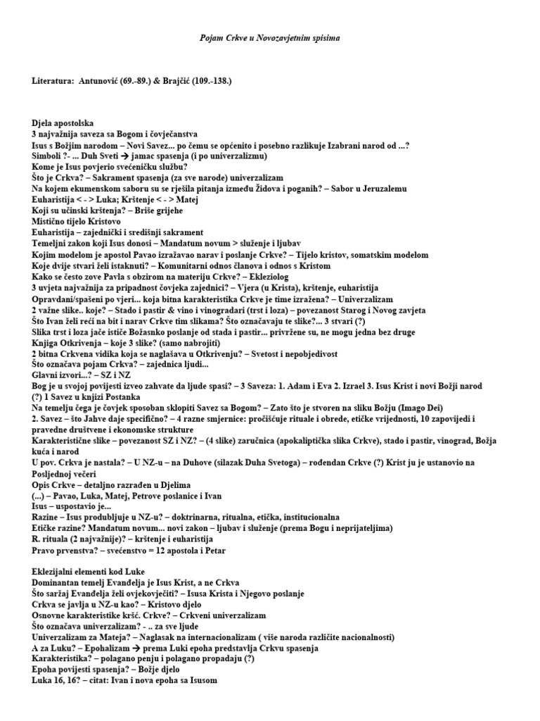 Crkveni NZ Spisi Biljeske | PDF