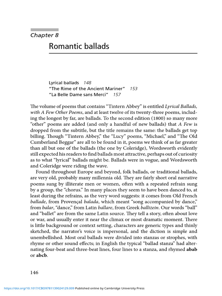 Romantic Ballads | Download Free PDF | Ballad | Samuel Taylor Coleridge