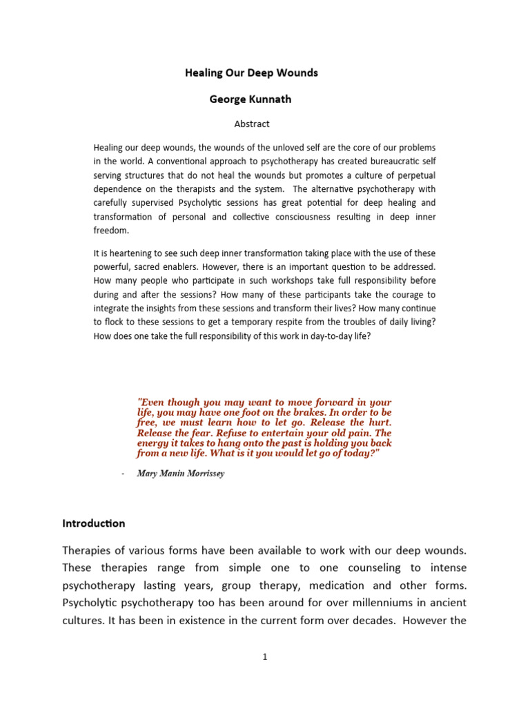 Healing Our Deep Wounds June2013 | PDF | Lifestyle