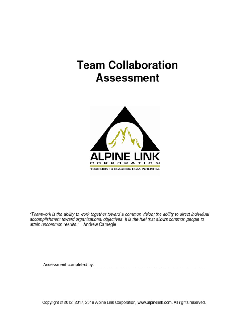 Team Collaboration Assessment | PDF
