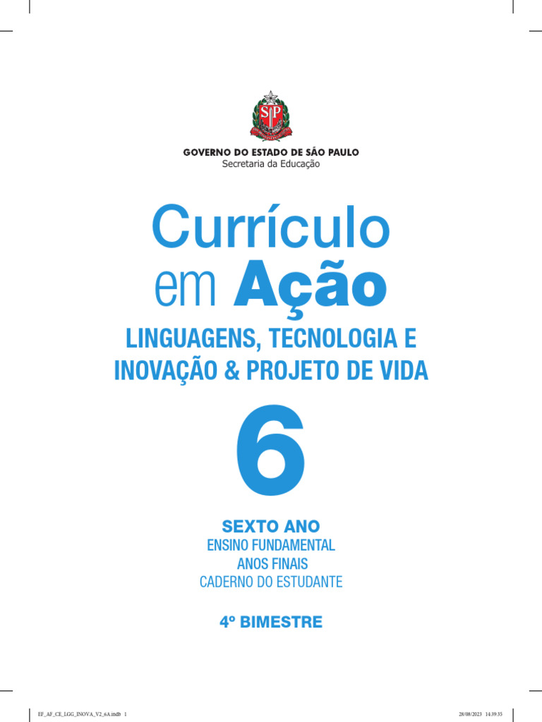 6ano EFAF 4bim Ling Tec Inov Proj Vida | PDF | Aprendizado | Linguística